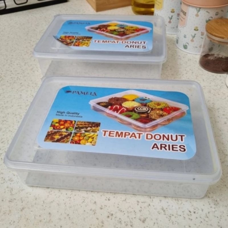 Jual Box donat ukuran S/kotak kue/kotak makanan serbaguna | Shopee ...