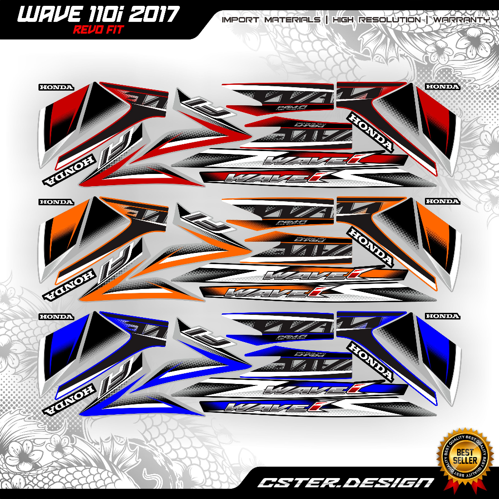 Jual STRIPING HONDA ABSOLUTE REVO FIT EVOLUTION striping wave 110i 2017 ...
