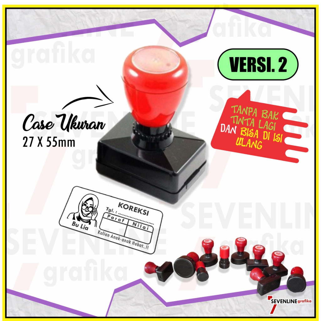 Jual Stempel Guru Versi.2 Nilai Paraf Tanggal 27 x 55mm | Shopee Indonesia