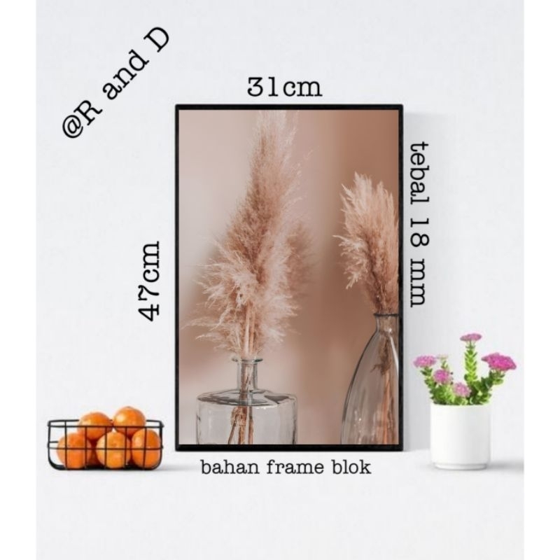 Jual Hiasan Dinding Gambar Bunga Kering ukuran 47x31 Walldecor Cetak ...