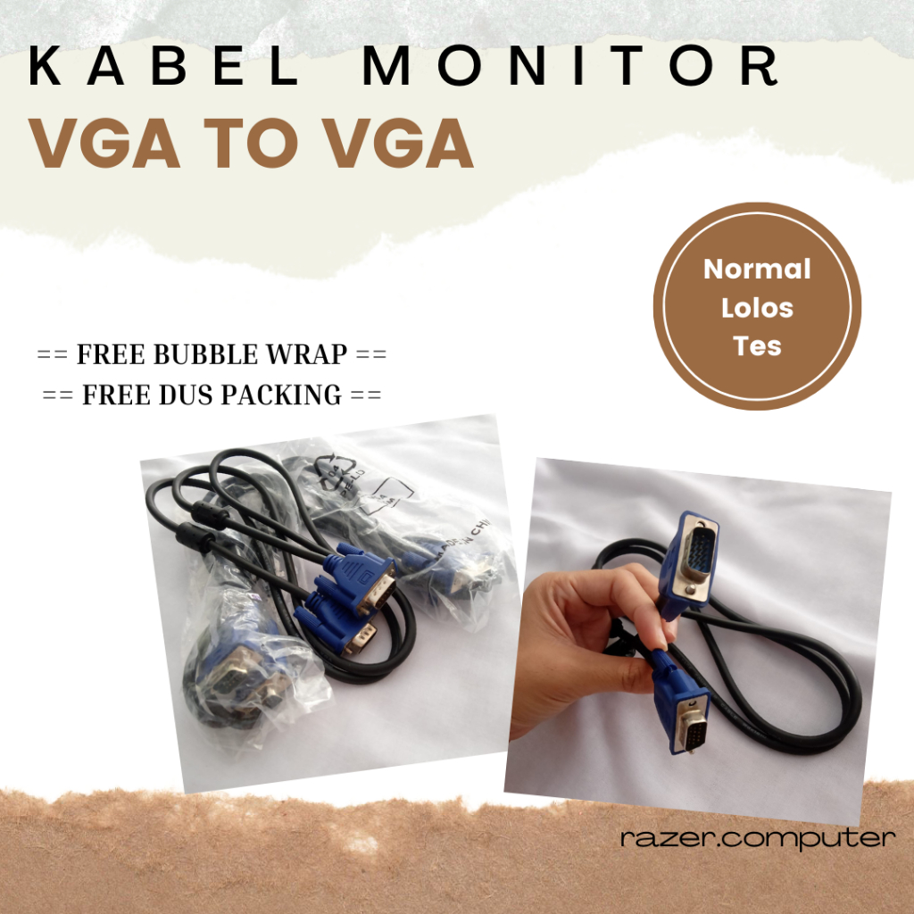 Jual Kabel Konektor Komputer Kabel Vga Monitor 1,5 Meter New | Shopee ...
