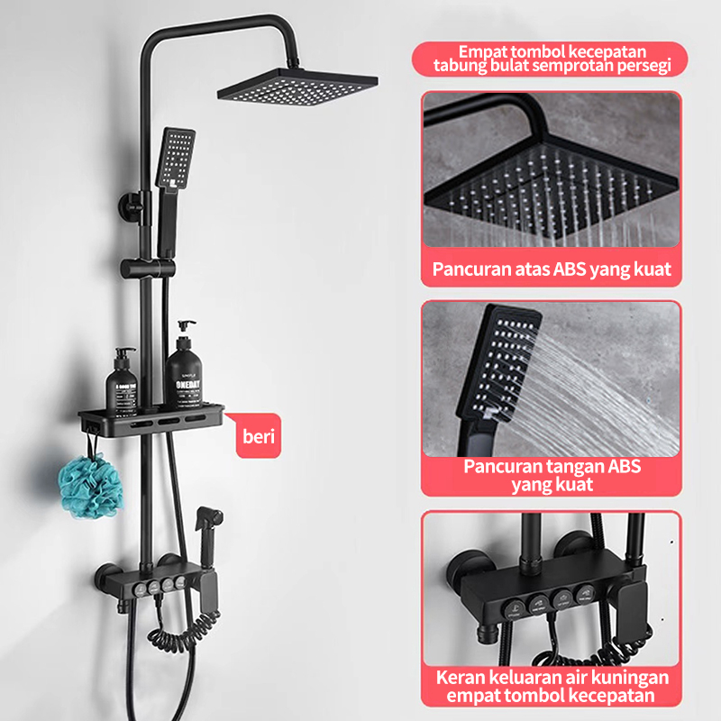 Jual Set Shower 4 in 1 Panas Dingin / hitam shower set 4 fungsi / Set ...