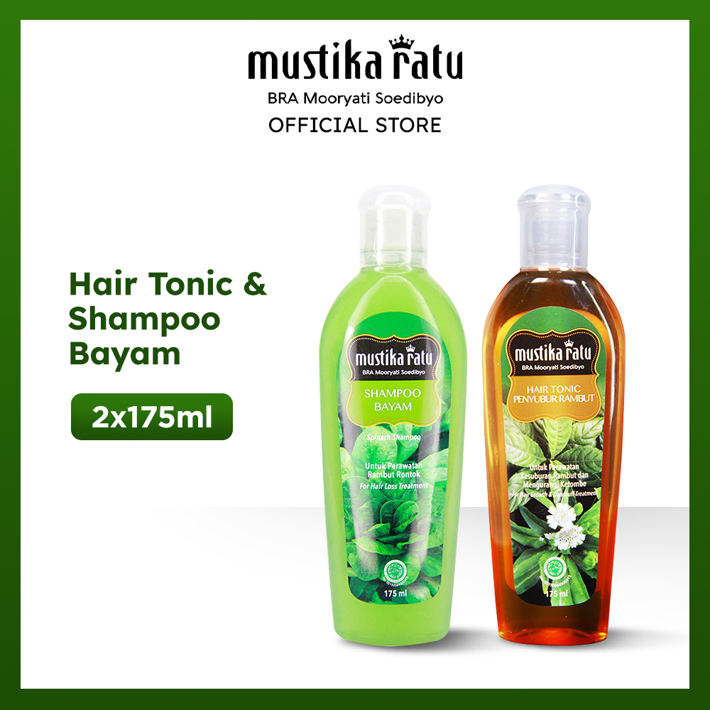 Jual Mustika Ratu Bundling Shampoo Bayam & Ramuan Penyubur Rambut 175ml ...