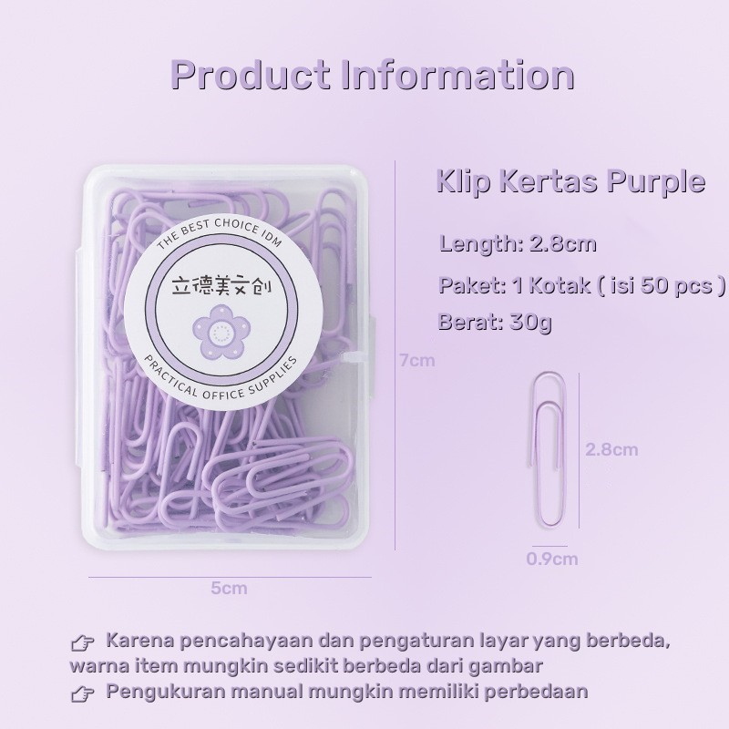 Jual Klip kertas warna warni untuk kantor Paper clips macaron Penjepit ...