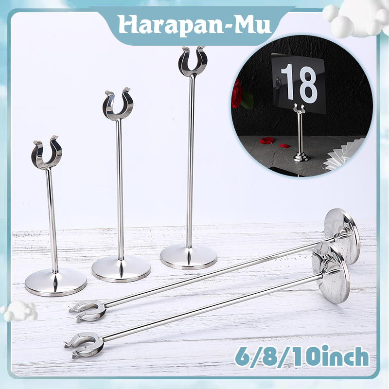 Jual Tiang Nomor Meja Silver Atau Card Holder 6/8/10inch Price Stand ...