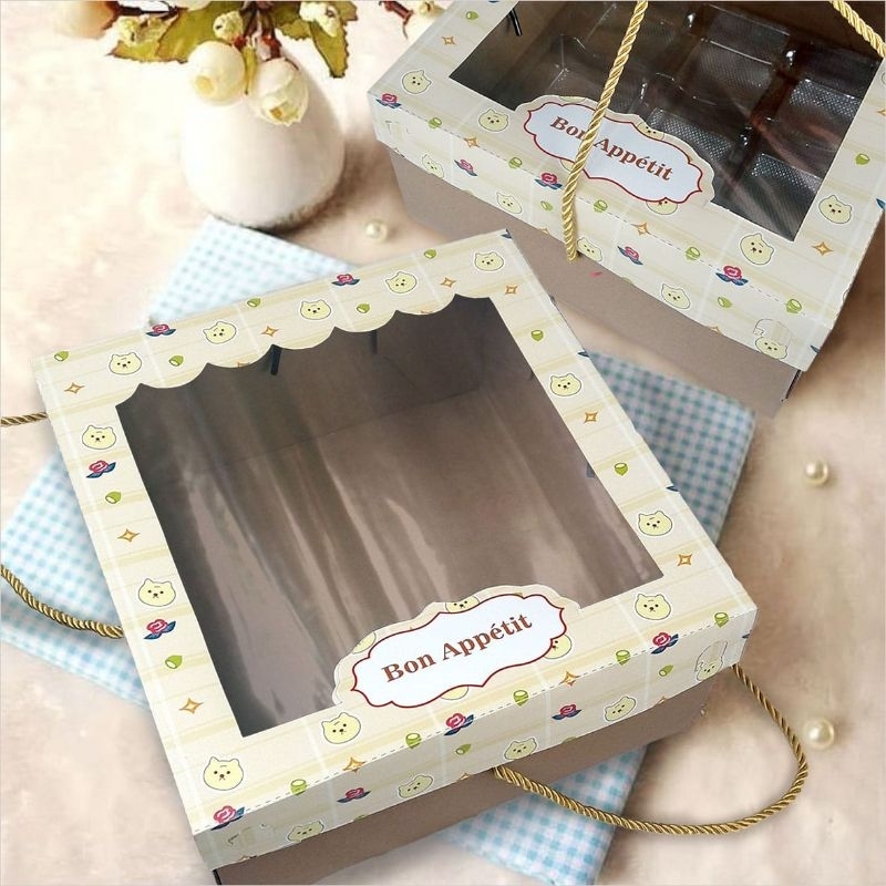 Jual Dus Kue Kotak Bolu Box Kue Kering Box Aster 7 ( 13 Cm ) (1 Bal 12 ...
