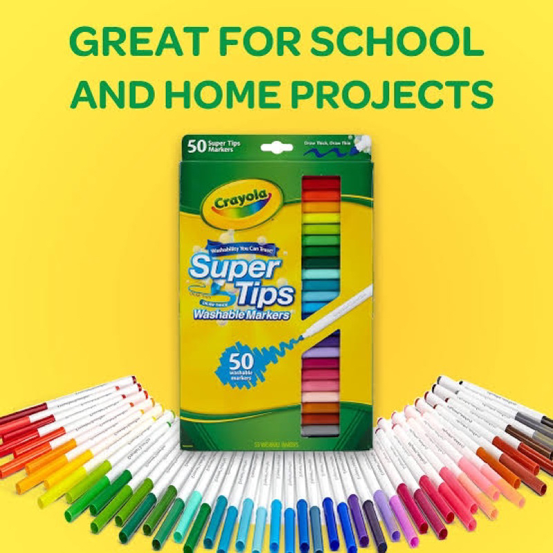 Jual CRAYOLA Super Tips 50 color / 50 ct (Supertips) | Shopee Indonesia