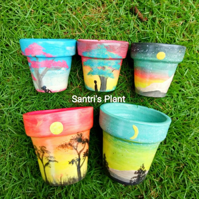 Jual 8CM | Pot Gerabah Tanah Liat | Pot Lukis | Pot Terracota | Pot ...