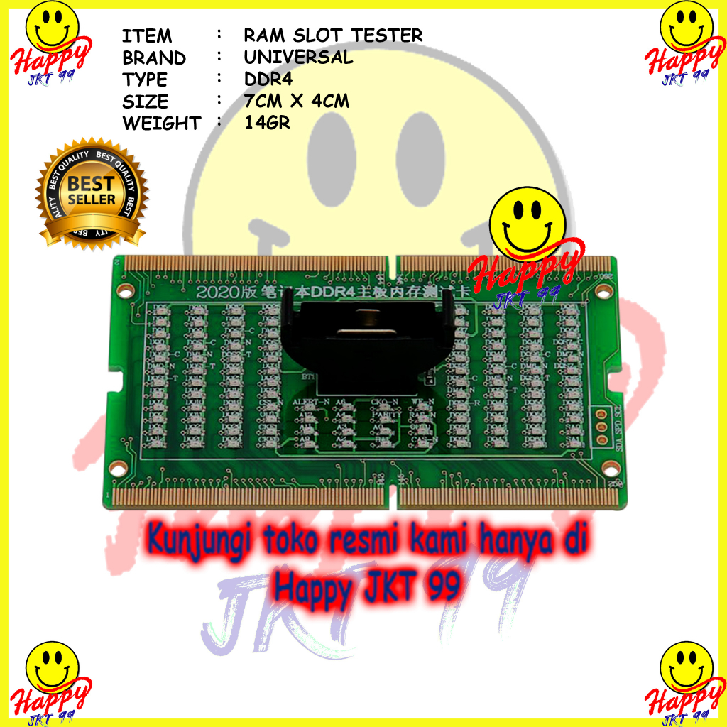 Jual [ HAPPY JKT 99 ] ALAT TEST SLOT RAM LAPTOP DUMMY LOAD SODIM ...