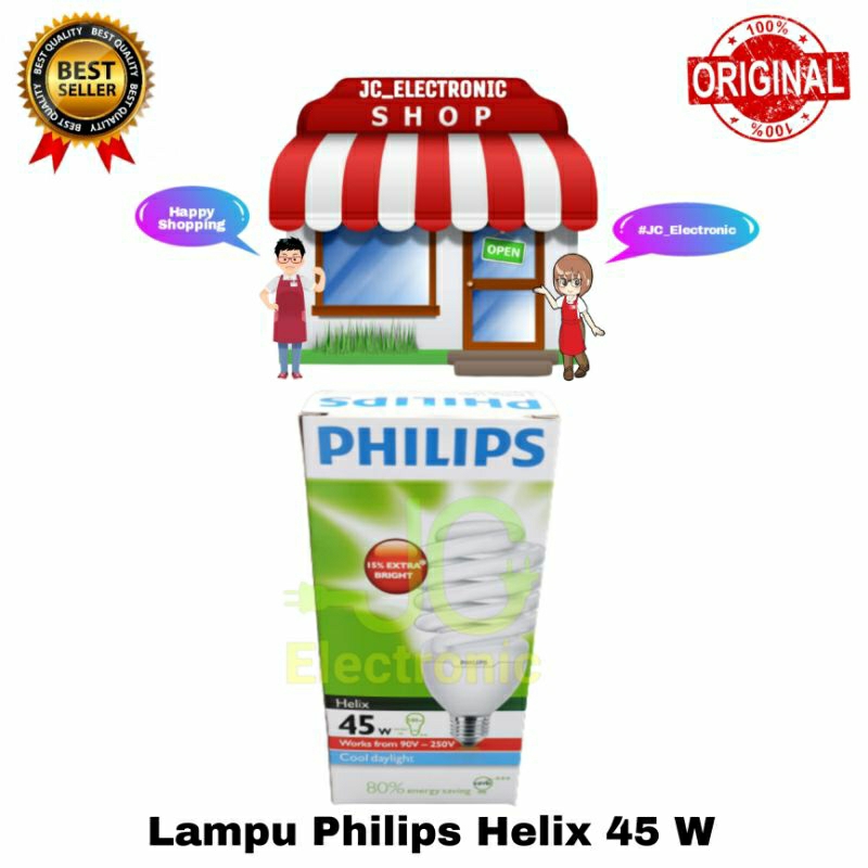 Jual Lampu Helix Philips 45w Philips Tornado Lampu Spiral Cahaya Putih | Shopee Indonesia
