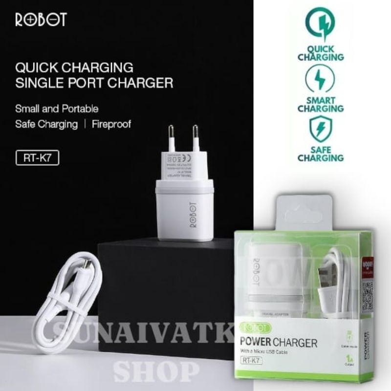 Jual TRAVEL CHARGER ROBOT RT-K7 USB ANDROID CASAN ROBOT RT-K7 | Shopee ...