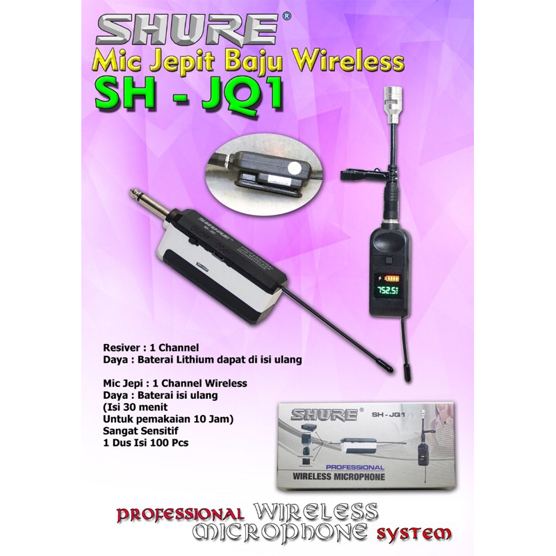 Jual mic jepit wireless uhf / mic jepit baju wireless JQ1 | Shopee ...