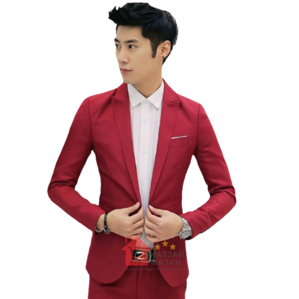 Jual Jas Pria Merah Marun Matjar Najah - Blazer Pria Merah Marun ...