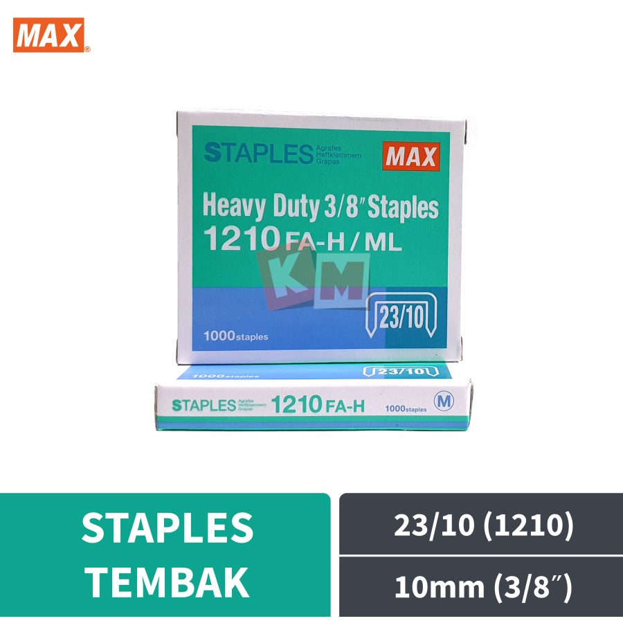 Jual Isi Stapler Heavy Duty Staples Tembak MAX 1210 FA-H/ML 23/10 2310 ...