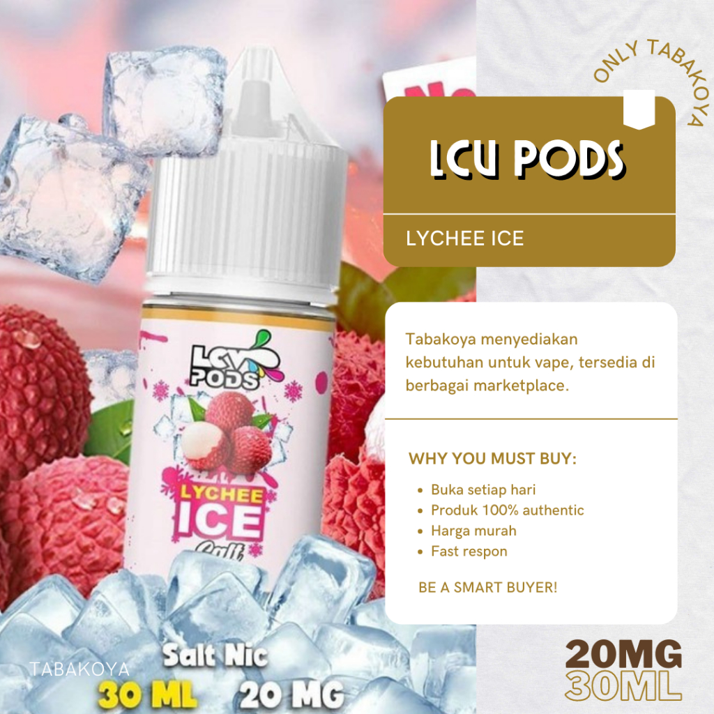 Jual LCV PODS LYCHEE ICE FRUITY SERIES LIQUID 20MG 30ML SALT NICOTINE ...