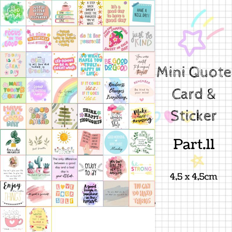 Jual QUOTE CARD STICKER QUOTE 50 PCS MINI QUOTE CARD & STICKER QUOTE ...