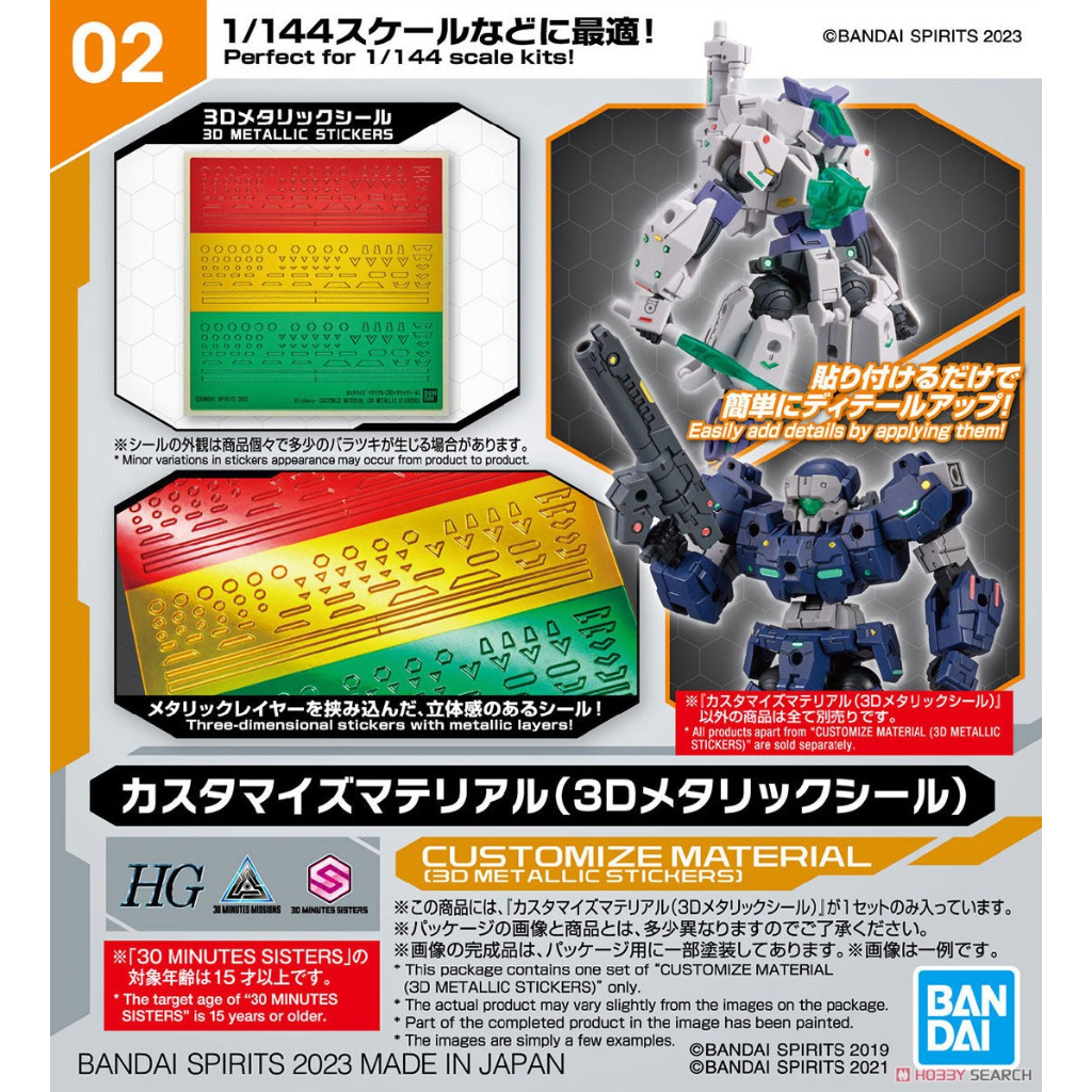 Jual Gundam Customize Material (3D Metallic Seal) 65018 | Shopee Indonesia