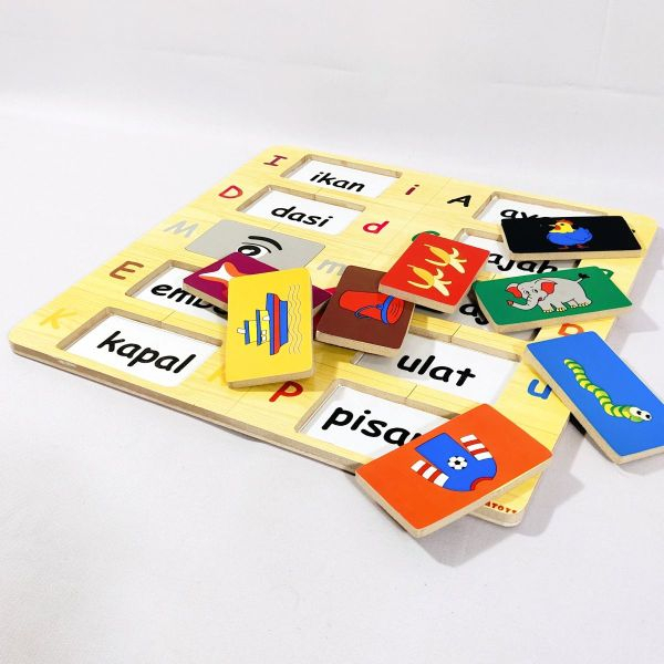 Jual Puzzle Kata Tersembunyi Mainan Edukatif Anak Kayu SNI Murah ...