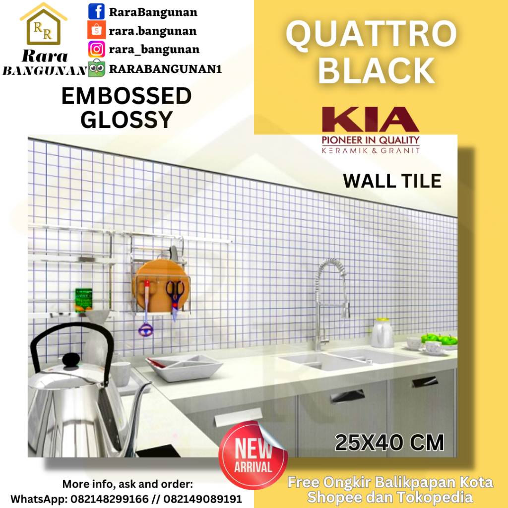 Jual Keramik Dinding 25x40 Type QUATTRO Black Embossed Glossy/ Keramik ... Jual Keramik Dinding 25x40 Type QUATTRO Black Embossed Glossy/ Keramik ...