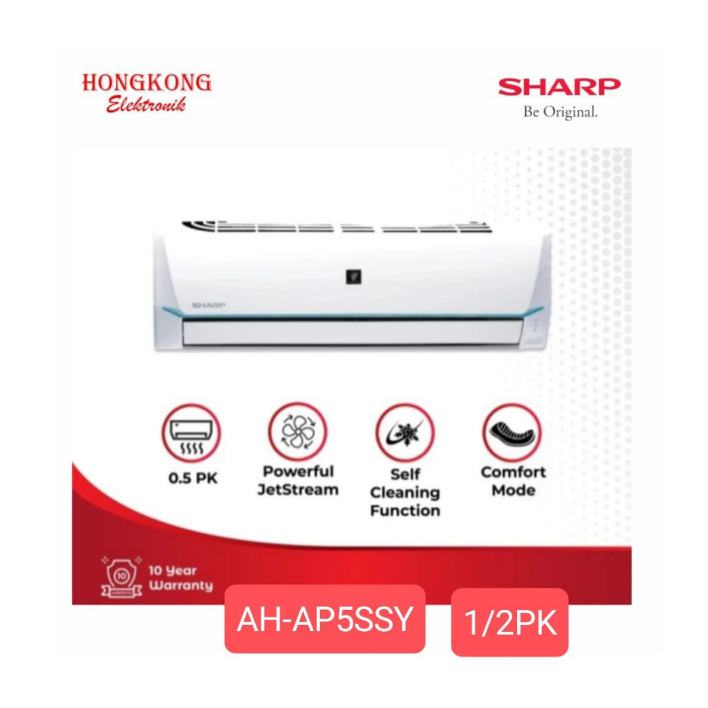 Jual SHARP AC Split Plasmacluster 1/2 PK - AH-AP5SSY | Shopee Indonesia
