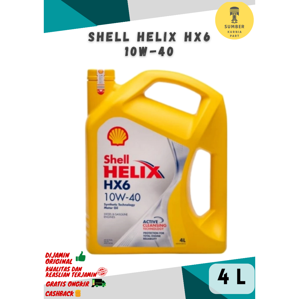 Jual SHELL HELIX HX6 10W-40 Original Garansi scan barcode asli | Shopee ...