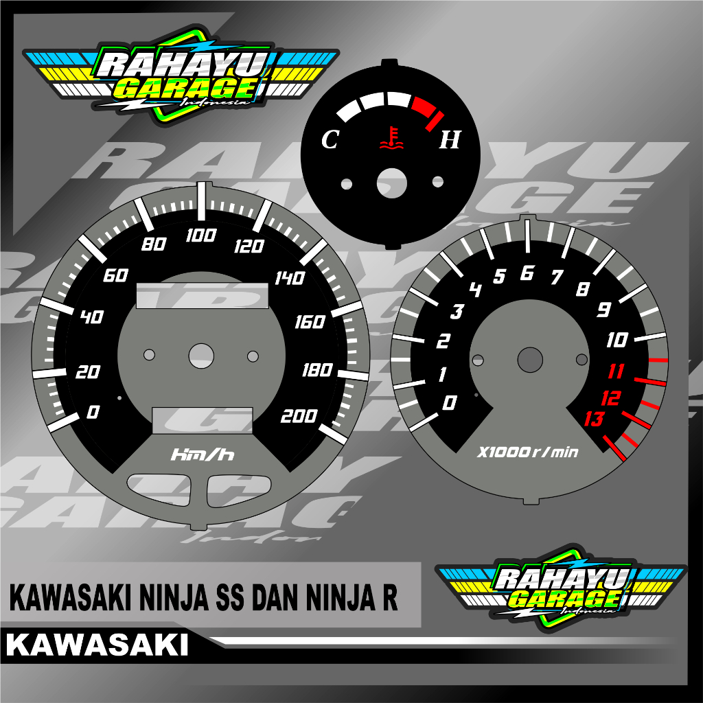 Jual papan speedometer custom ninja RR ninja R ninja SS panel spido ...