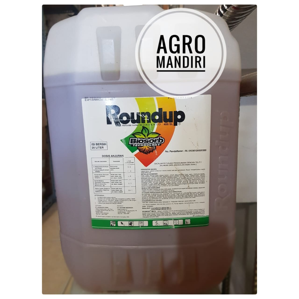 Jual Roundup 486SL 20 Liter Herbisida Sistemik Pembasmi Rumput Liar dan ...