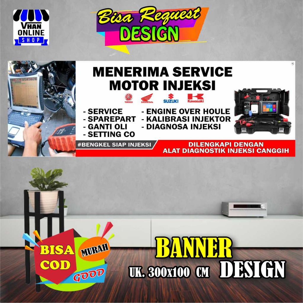Jual Spanduk Banner Bengkel Injeksi, Sparepart Injeksi, Keren Murah ...
