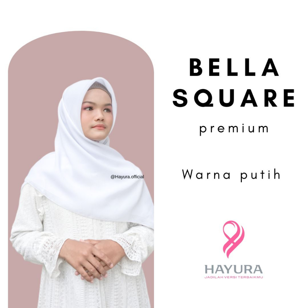 Jual Hayura - Hijab Plain Square Chiffon Putih Jilbab Segi Empat ...