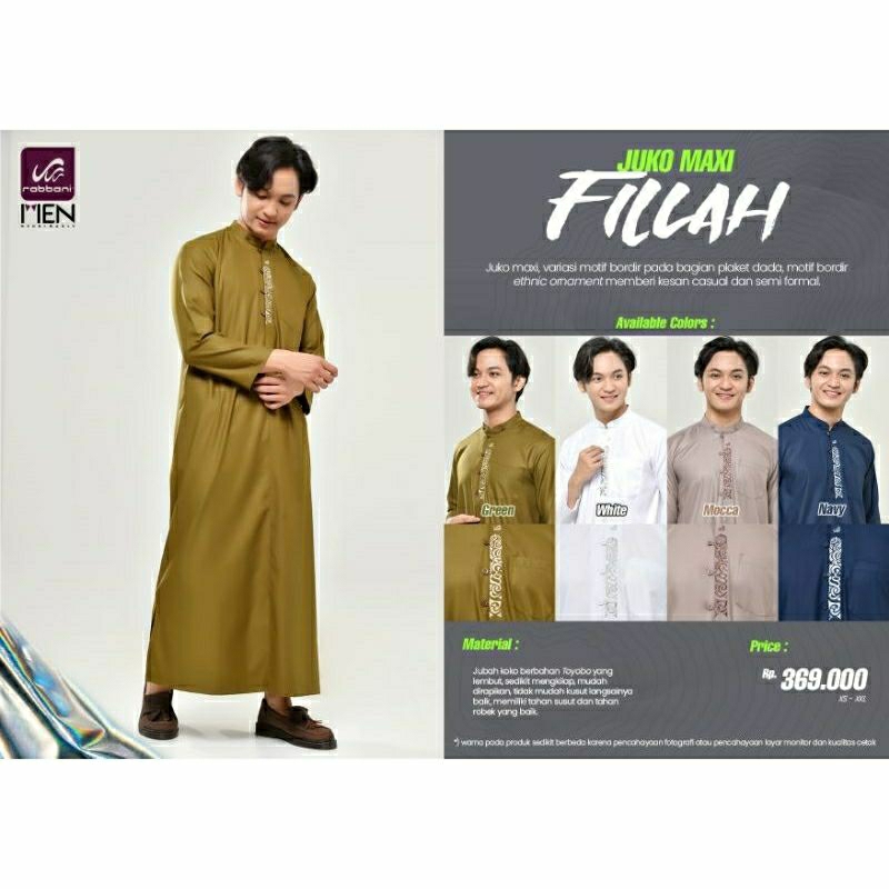 Jual gamis pria jubah koko juko fillah rabbani original terbaru ...
