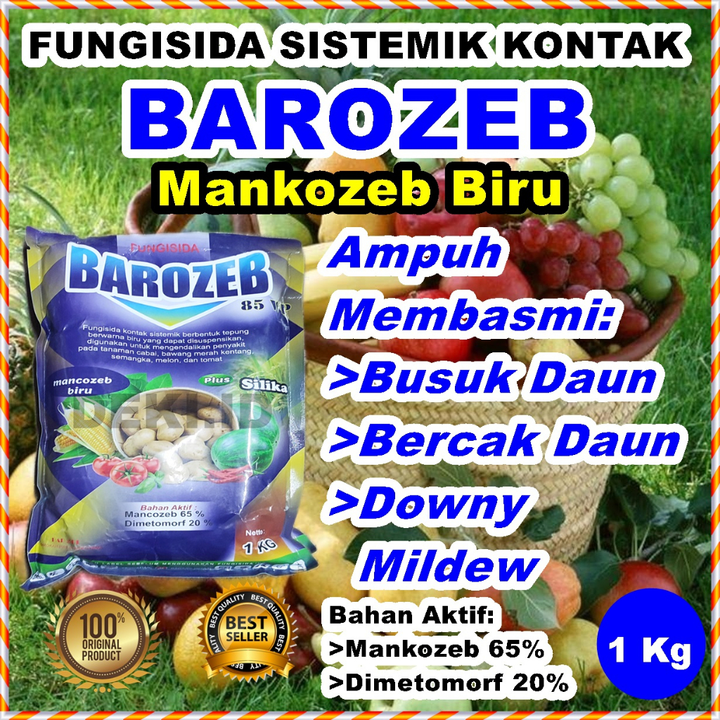 Jual Barozeb 1 Kg Fungisida Kontak Sistemik Mankozeb Plus Silika ...