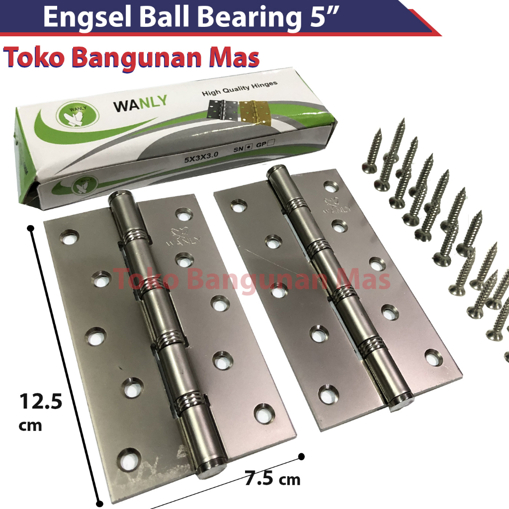 Jual Engsel Tebal Pintu 5" Bearing Wanly Engsel Bearing 5" Wanly ...
