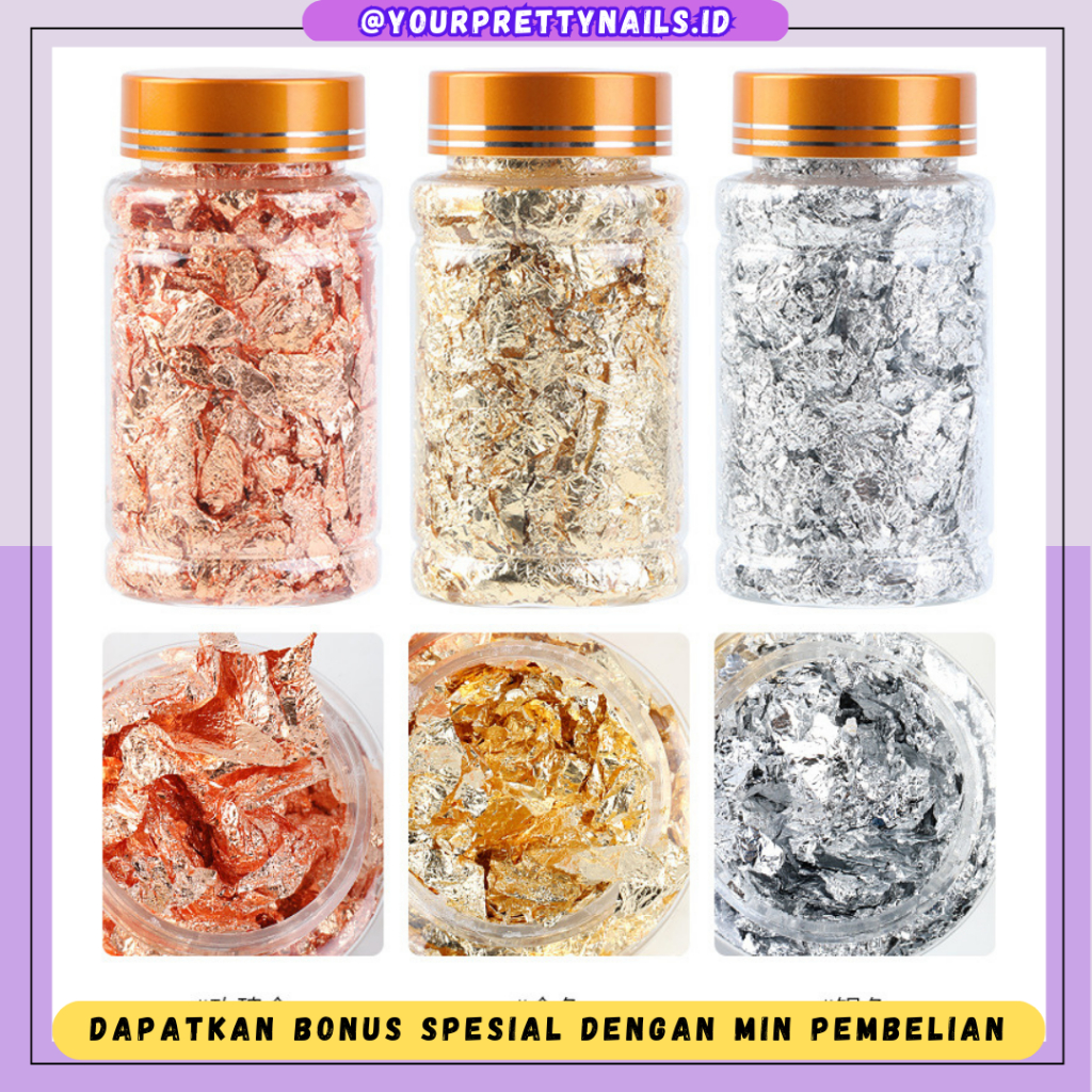 Jual Foil Flakes Nail Art Ukuran Besar / Kertas Foil Flakes Nail Art ...