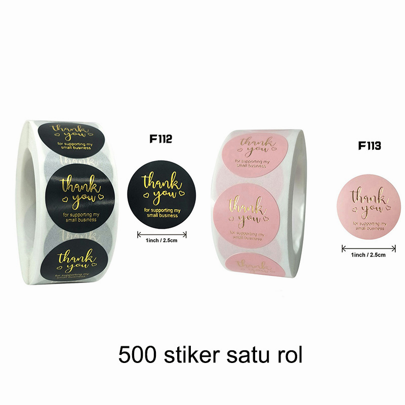 Jual COD 500 PCS / 1 ROLL STIKER TERIMA KASIH / STICKER THANK YOU ...