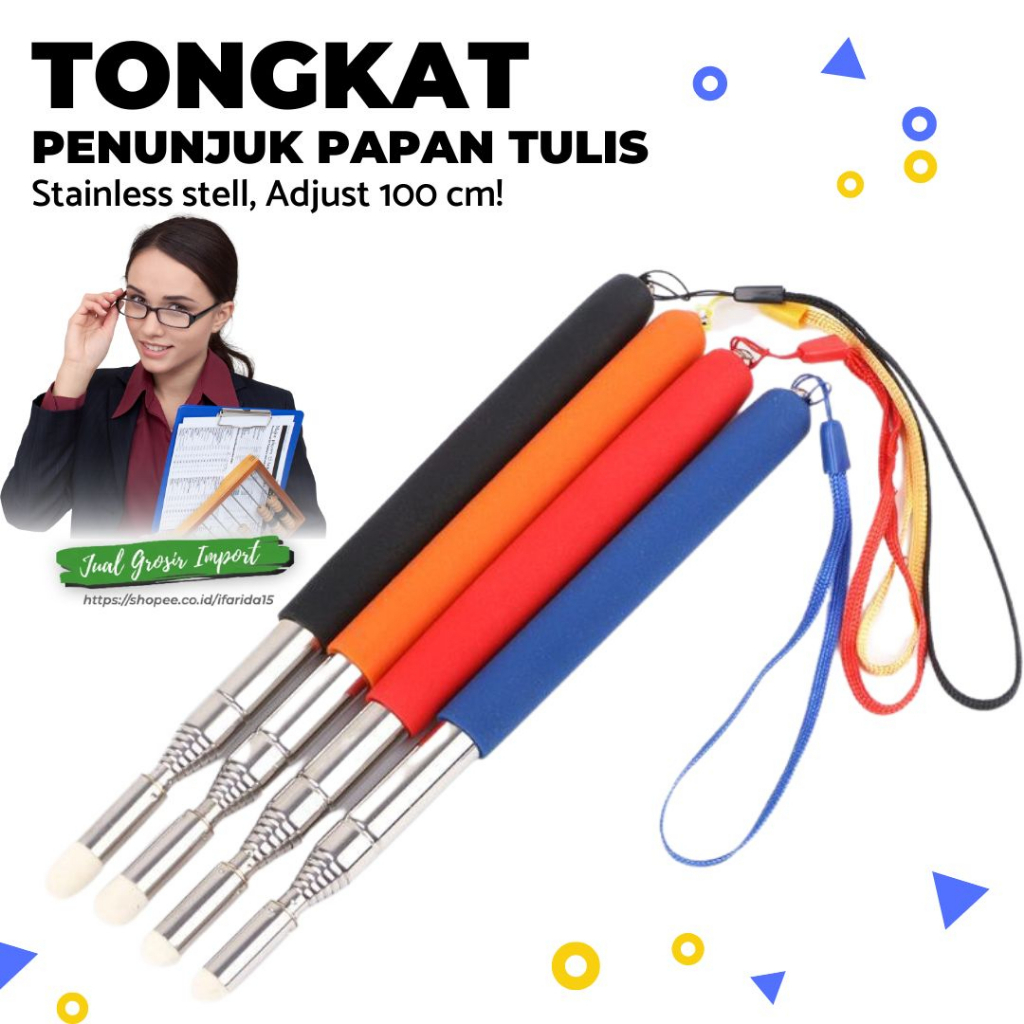 Jual 1 Meter Penunjuk Pointer Papan Tulis Guru Dosen Teleskopik ...