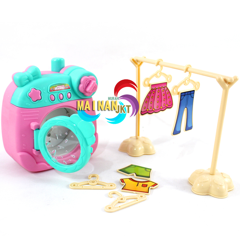 Jual MAINAN ANAK SS1563 MESIN CUCI KEMASAN KANTONG TERDAPAT JEMURAN ...
