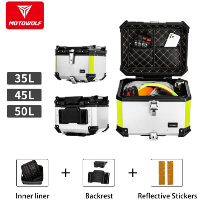 Jual Box Motor Motowolf Top Box Almunium Waterproof Original Premium ...