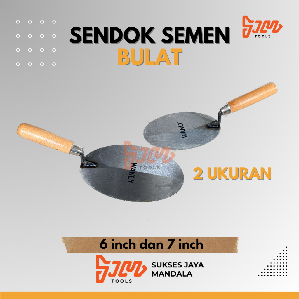 Jual Sendok Semen Bulat Gagang Kayu Ukuran 6 inch dan 7 inch | Shopee ...