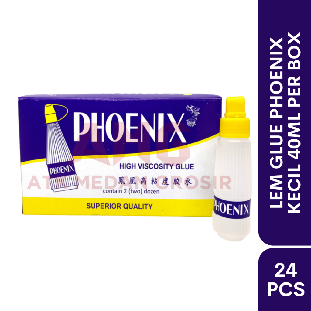 Jual LEM GLUE PHOENIX PER KOTAK ISI 24PCS UKURAN 40GR MURAH | Shopee ...