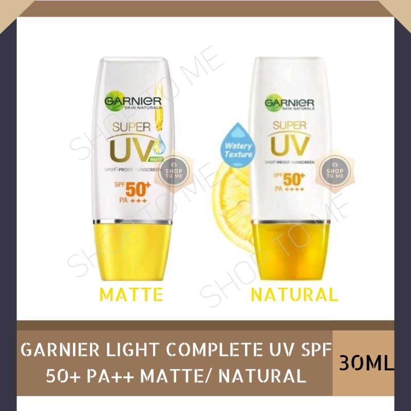 Jual Garnier Light Complete Super UV MATTE / NATURAL 30ML SPF 50+ PA++ ...