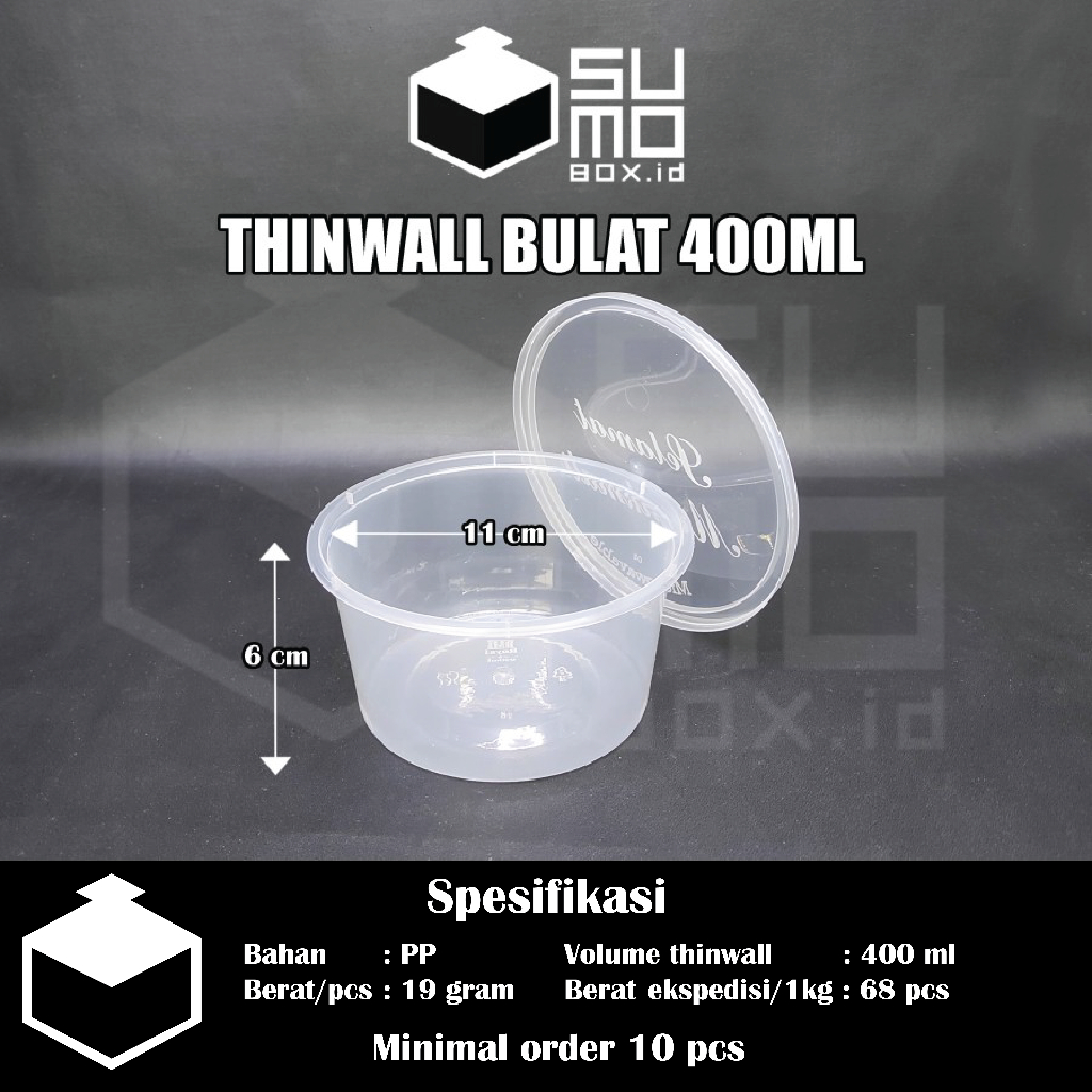 Jual Thinwall BULAT 400ml + tutup cup puding pudding / mangkok plastik ...