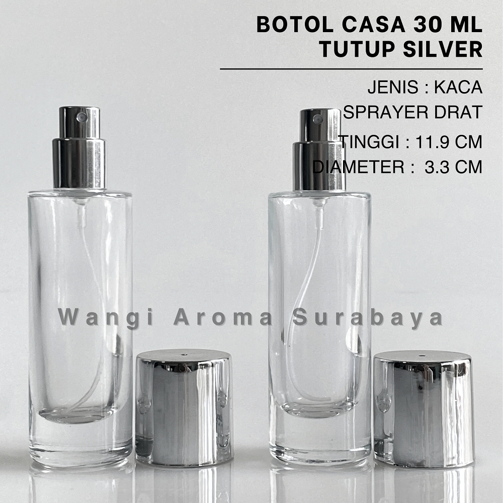 Jual Botol Parfum Casa 30ML Silver Spray Drat - Botol Parfum Casa Drat ...