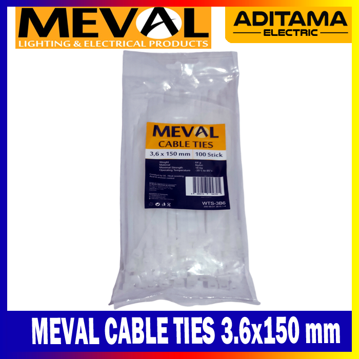 Jual MEVAL CABLE TIES KABEL TIS KABEL TIES 3.6x150 mm | Shopee Indonesia