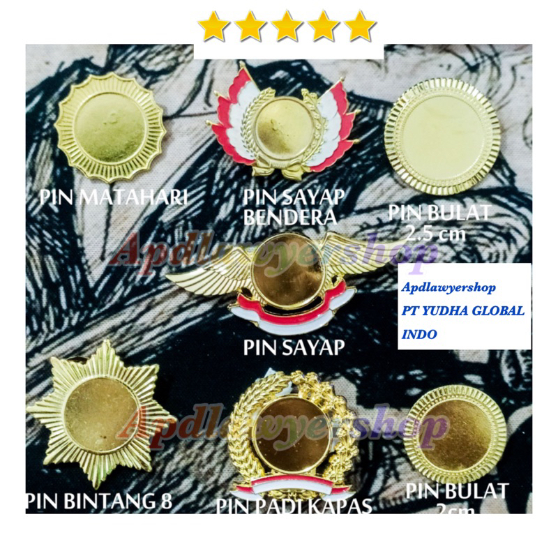 Jual Pin Polos Tanpa Logo Pin Kembang / Matahari Padi Kapas Sayap ...