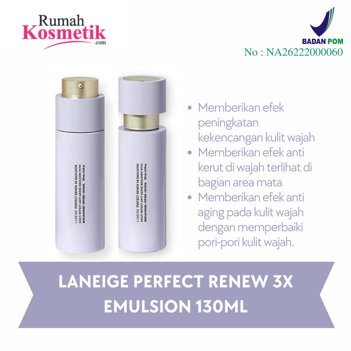 Jual Laneige Perfect Renew 3X Emulsion 130ml & Skin Refiner 15ml x 2 pcs / Emulsion / Toner ...