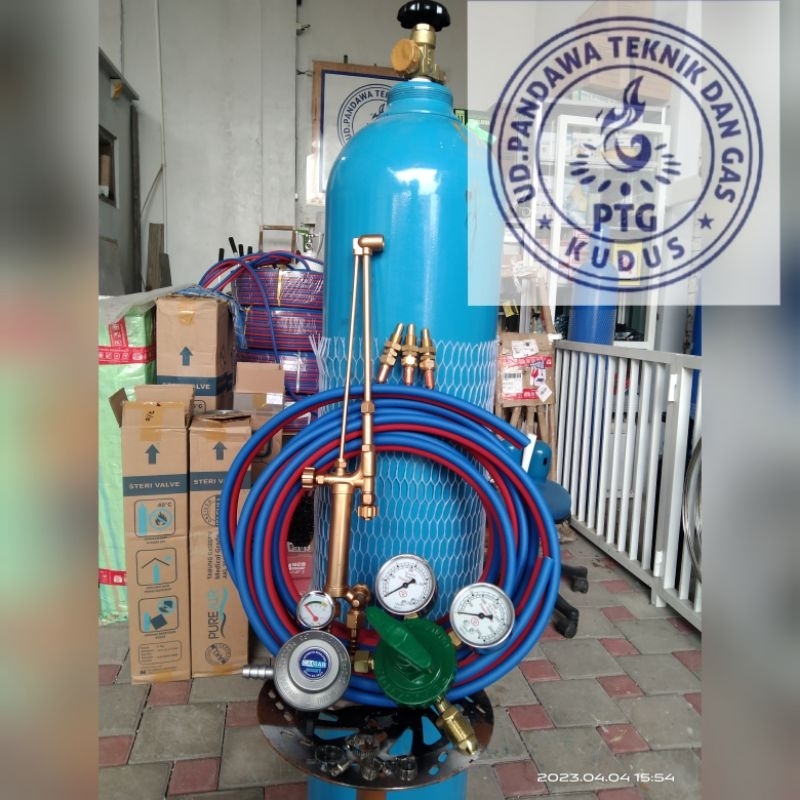 Jual Paket komplit alat las potong + tabung oksigen besar 6m3 + isi ...