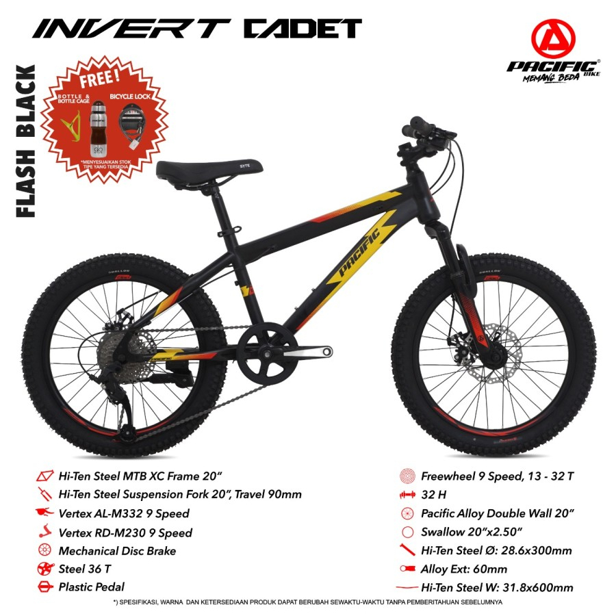 Jual Sepeda anak pacific MTB ukuran 20 Type Invert Cadet sepeda gunung ...