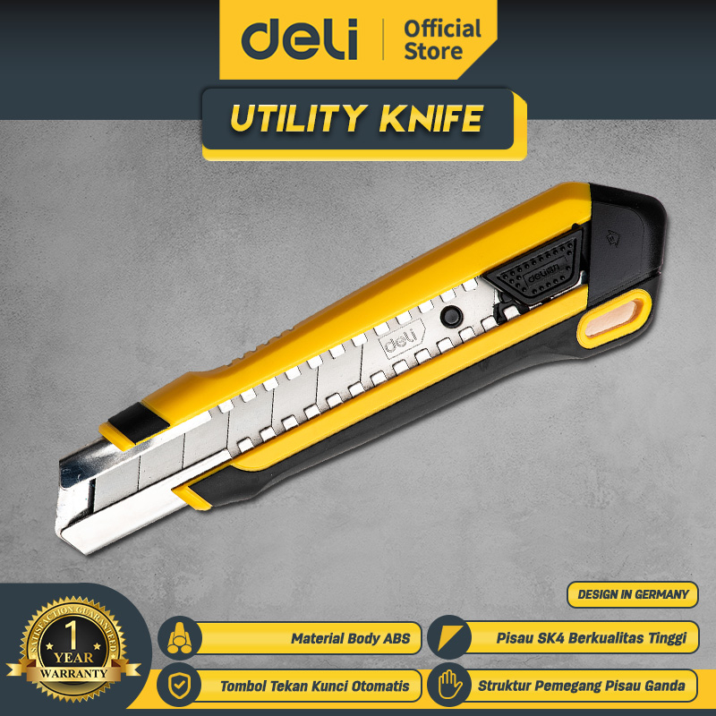 Jual Deli Utility Knife / Cutter Pisau SK4 Pisau Double-Teeth EDL025 ...