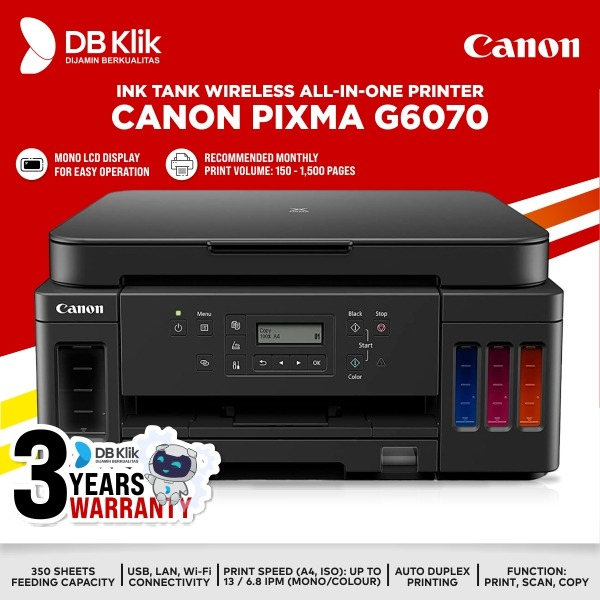 Jual Printer Canon Pixma G6070 Print Scan Copy - Canon G6070 | Shopee ...