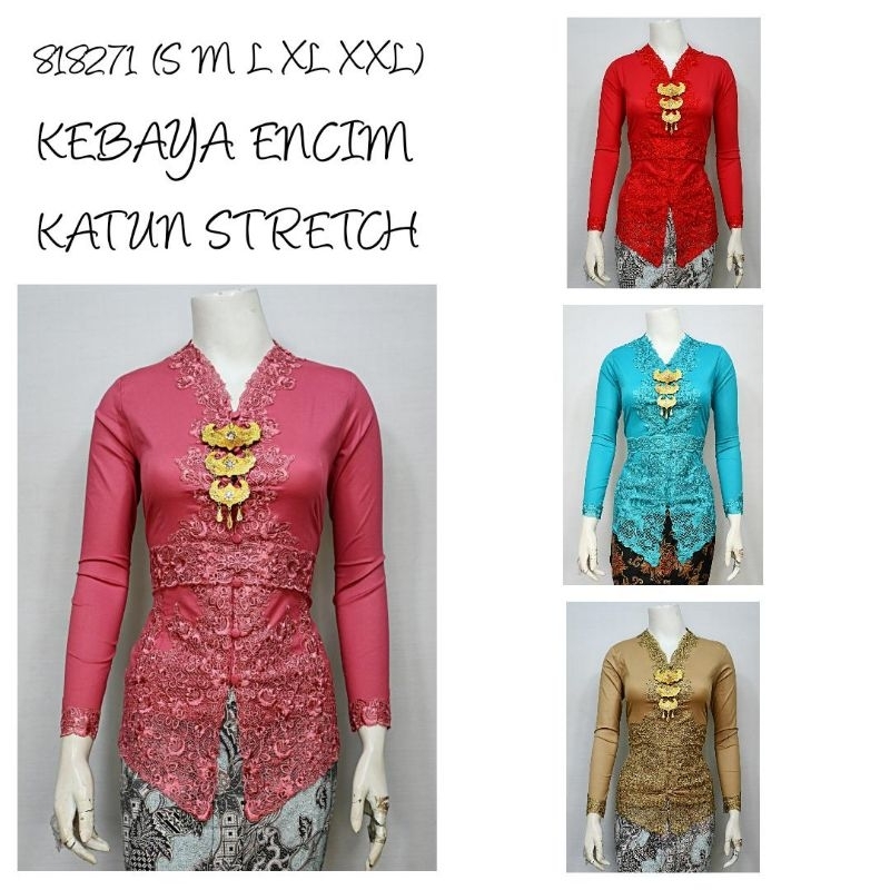 Jual Indah KEBAYA ENCIM MODERN LENGAN PANJANG BORDIR SENADA KATUN ...